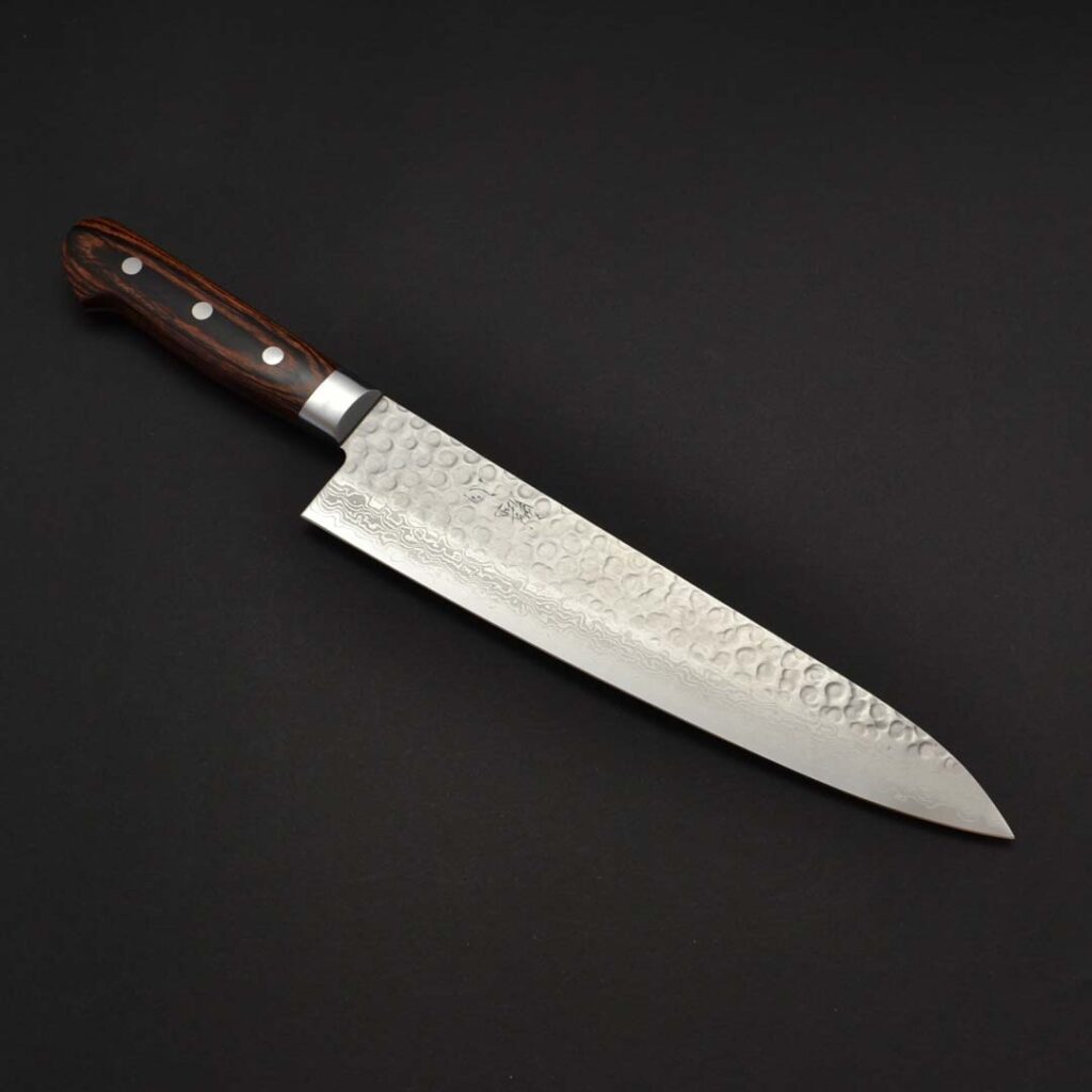 Nakamura Kaishin Damascus Hammered Gyuto 240mm - The Sharp Cook